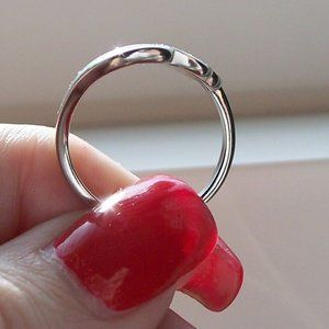 Jewelry | Stainless Steel Fan Ring With Iridescent Glitter | Poshmark